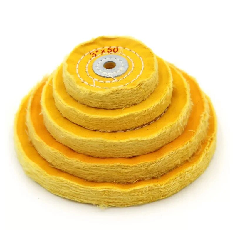 Полировальные круги из хлопка 3-8 дюймов 2 inch-50mm, Yellow, Small hole(3mm)