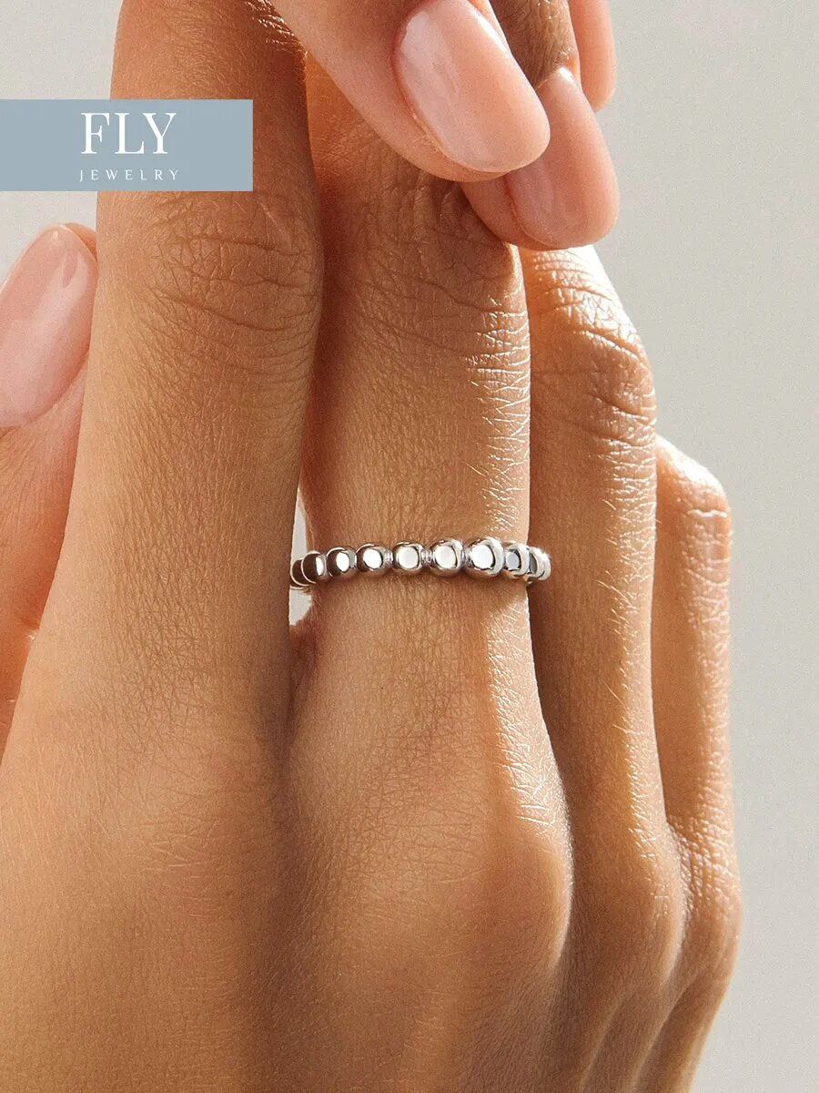 Кольцо тонкое, серебро, 925 проба, родирование