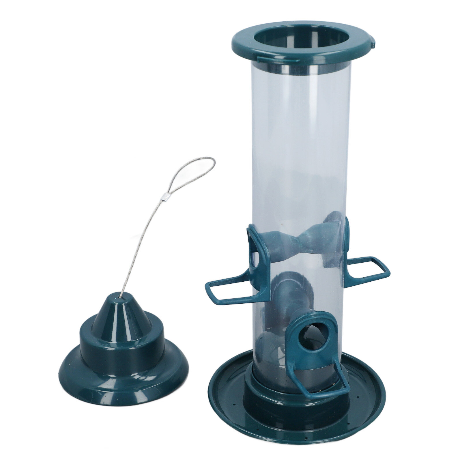 Подвесная кормушка для птиц на 4 окуня с регулируемым крючком, автоматическая кормушка с защитой от белок для уличного зеленого пространства