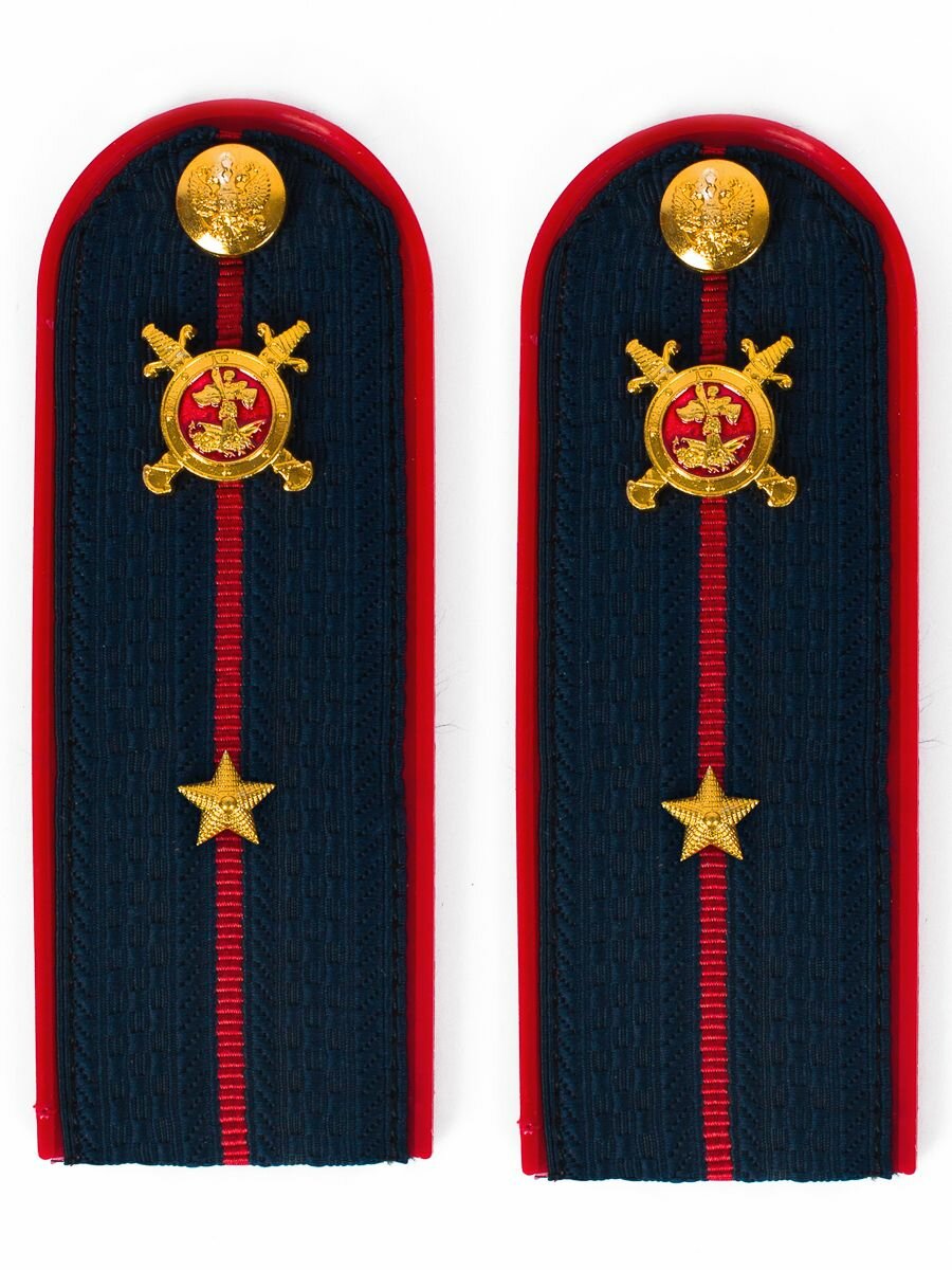 Погоны Полиция пластиковые (в сборе) укомплектованные с фурнитурой темно-синие (Младший лейтенант)