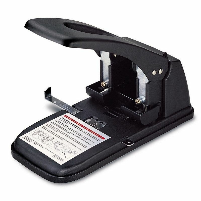 Дырокол KW-Trio до 100 листов, металл, черный, с линейкой