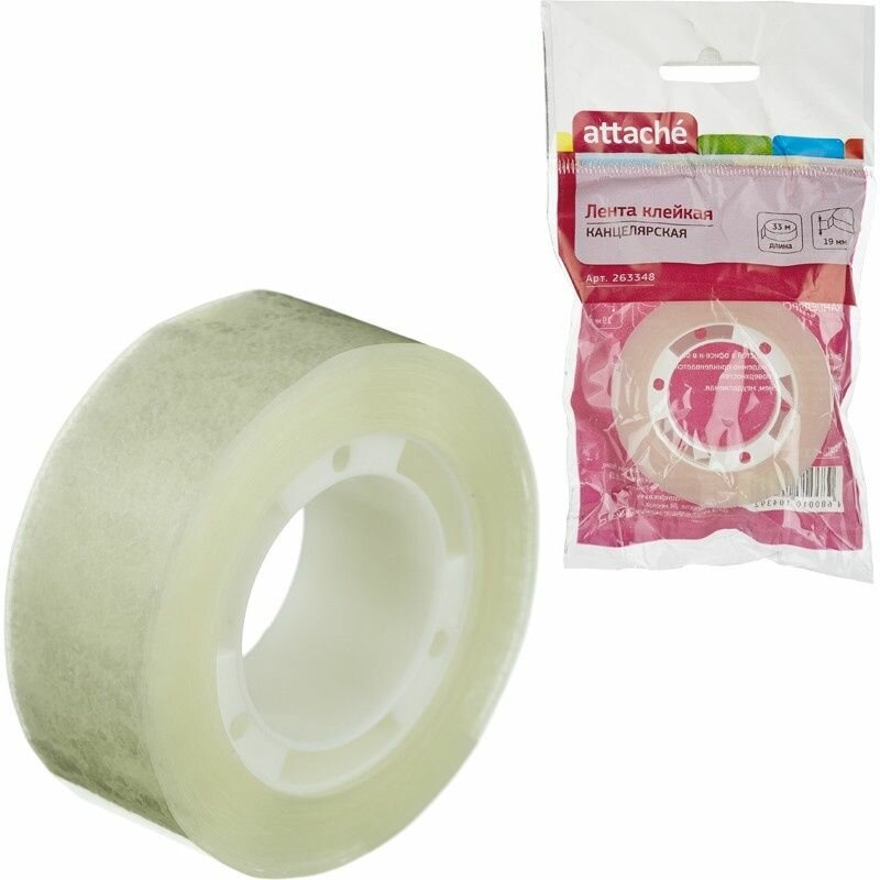 Клейкая лента канцелярская Attache 19х33 мм/м
