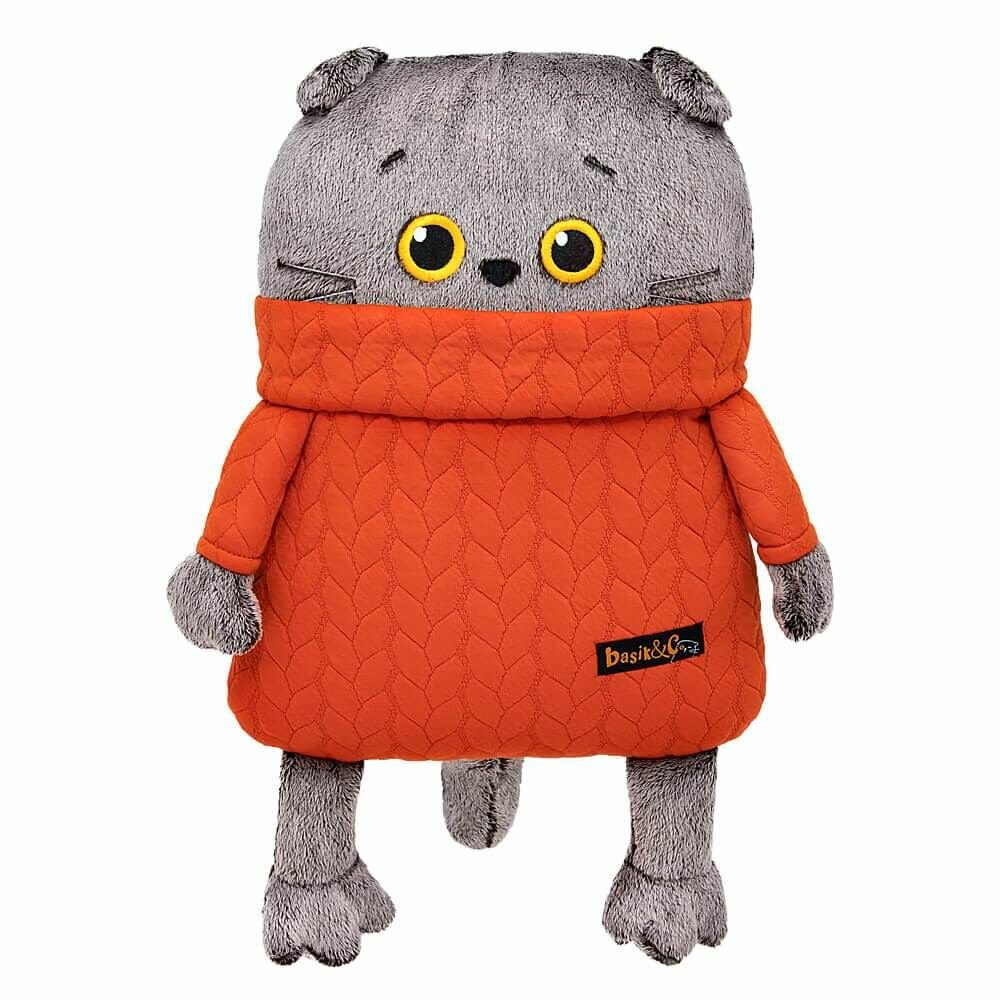 Игрушка-подушка BUDI BASA "Басик", в свитере с косами, 34 см (Kp34-251)