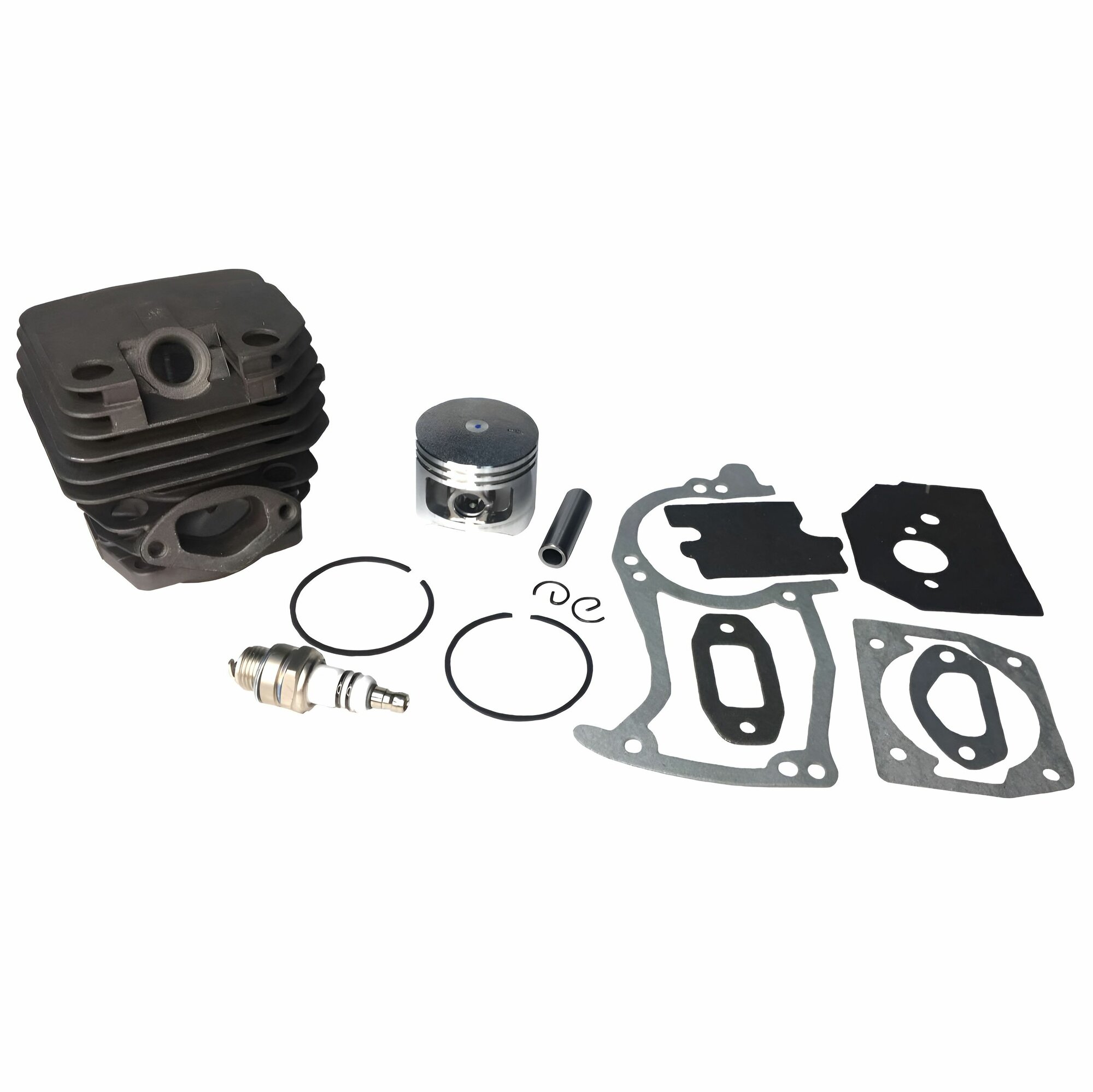 Ремкомплект для китайских бензопил объемом 45-52 см3 - поршневая группа + прокладки + свеча зажигания