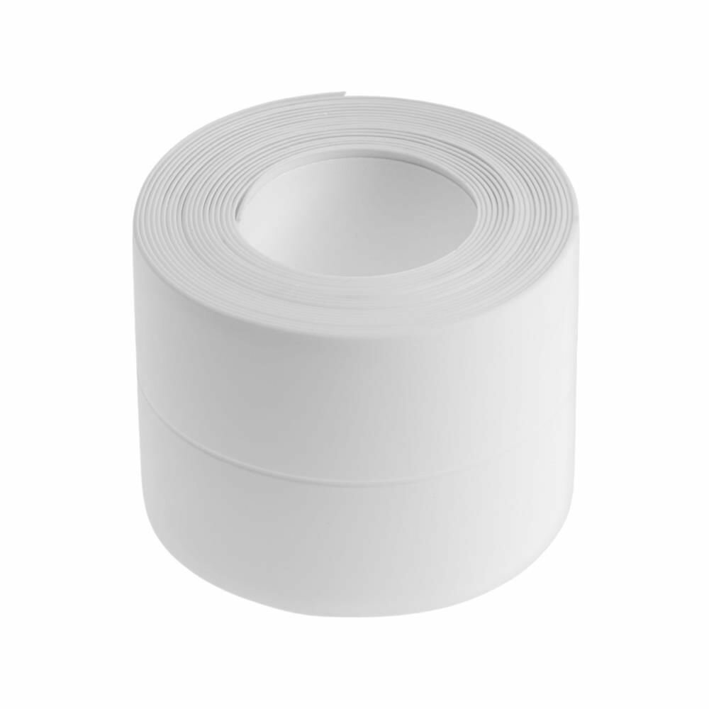 Лента бордюрная, для ванны и раковины, самоклеящаяся, белая, 60 мм х 3.2 м
