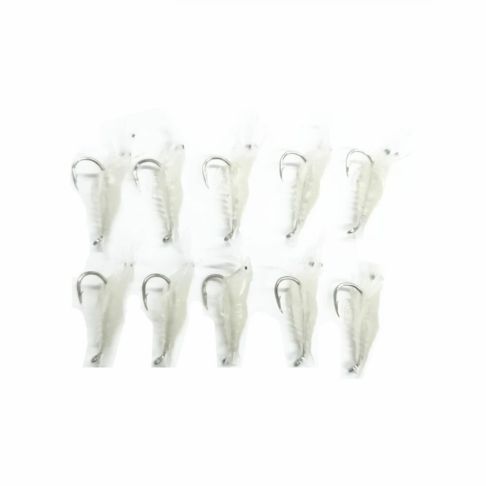 10 Шт. 4 см 1,3 г искусственной травы креветки приманки с крючками для рыбалки