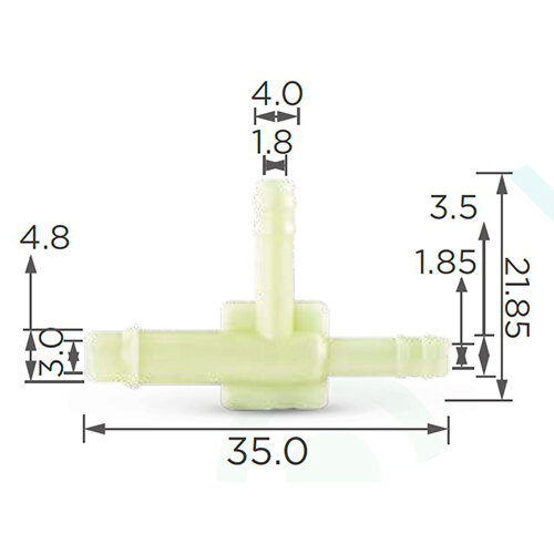 Переходник для трубок (Ø 3,5х4,0х4,8 мм.) (OEM:14025274,14031144,4241362,383016) 773484