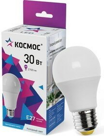 10шт/уп. Лампа LED Груша 30Вт 220В A70 E27 6500К Свет Холодный белый арт. LkecLED30wA70 E2765 Космос, уп. 10шт