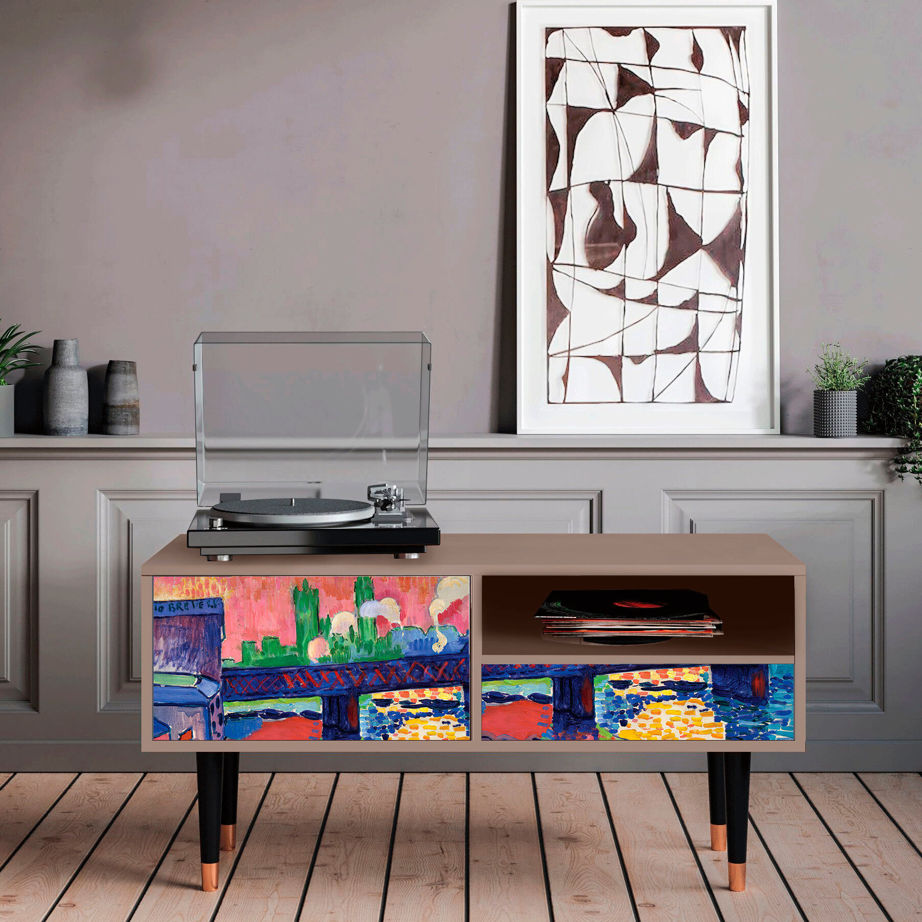 ТВ-Тумба - STORYZ - T3 Charing Cross Bridge by Andre Deain, Размер - 115 x 59 x 48 см, Цвет корпуса - , Бежевый