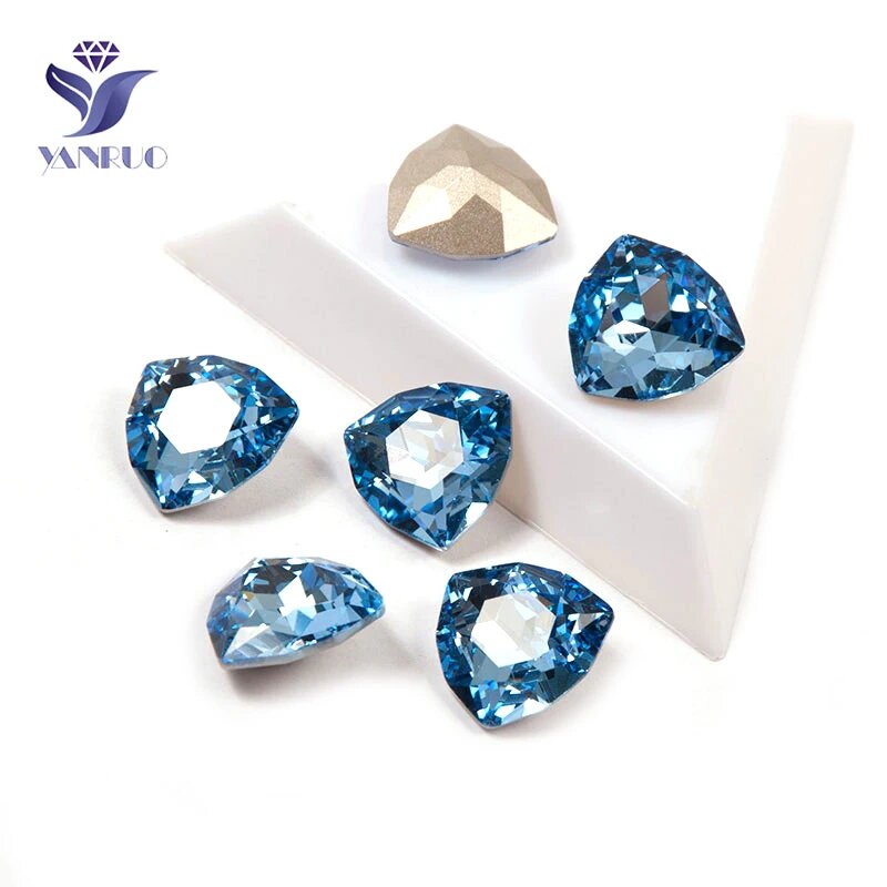 Стразы YANRUO 4706 для пошива 12mm 10pcs, Синий, With No Claw, Light Sapphire