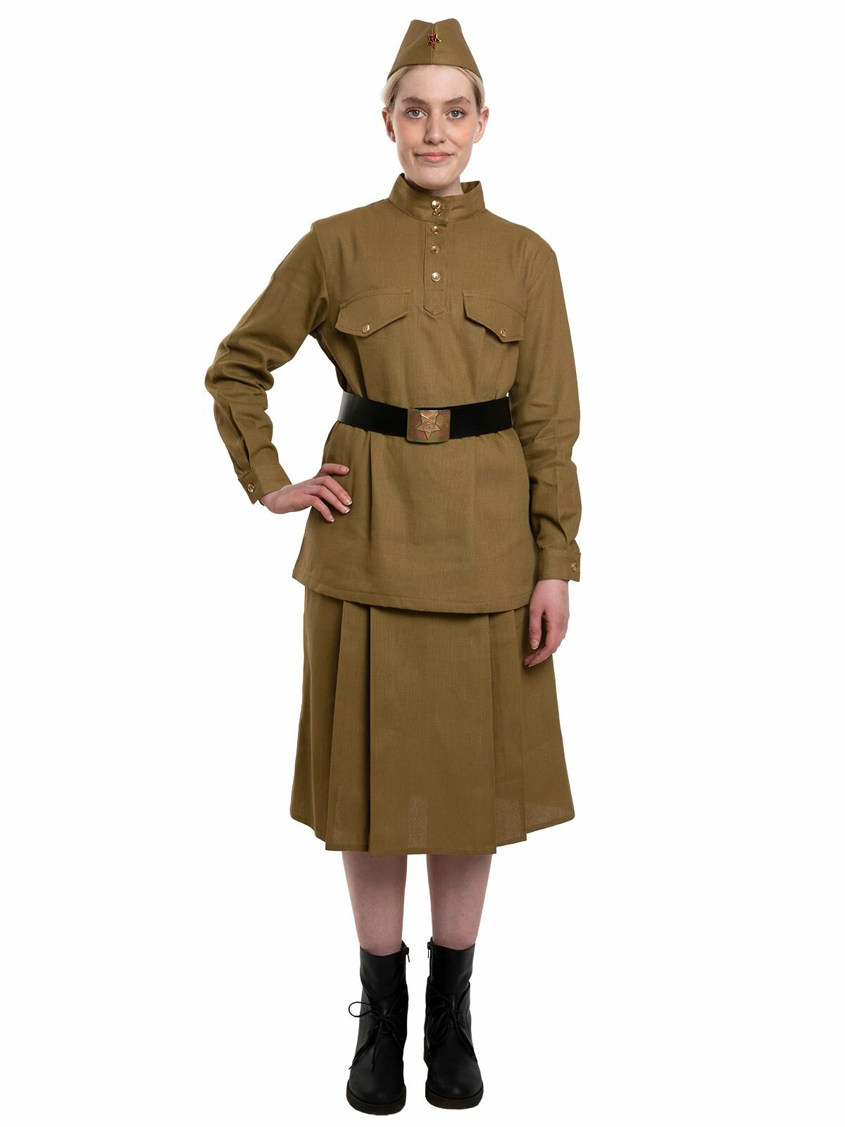 Женская военная форма гимнастерка с юбкой р.176 (р.48-50) диагональ, хаки