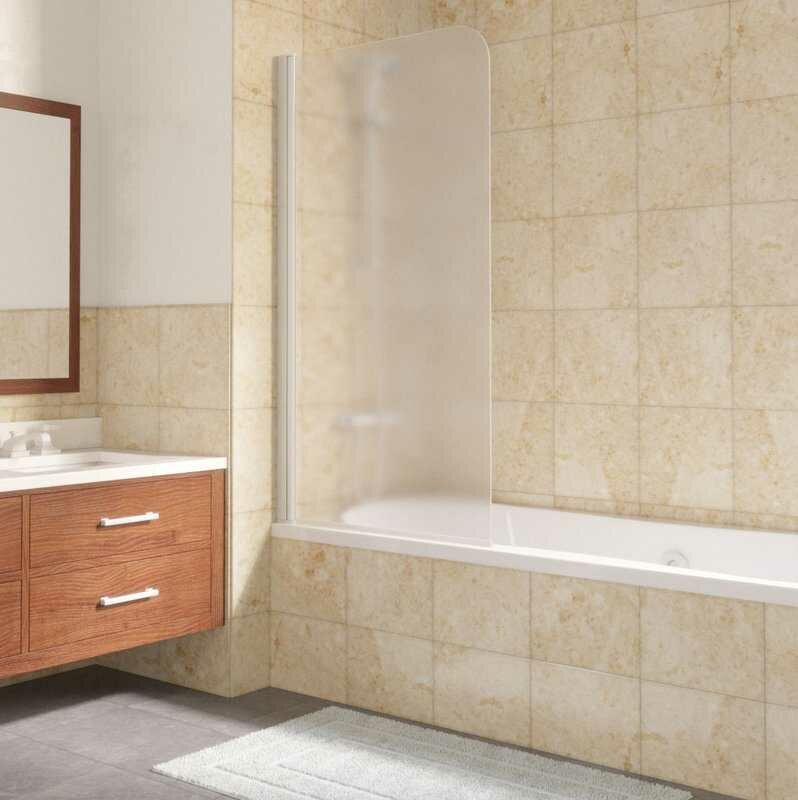 Шторка на ванну Vegas Glass EV Lux 75 01 10 L профиль белый, стекло сатин