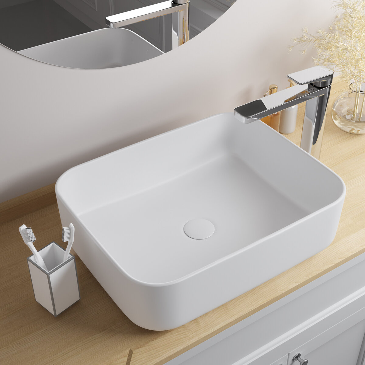 Раковина накладная IDDIS Bridge BRIWM05i27 белая матовая