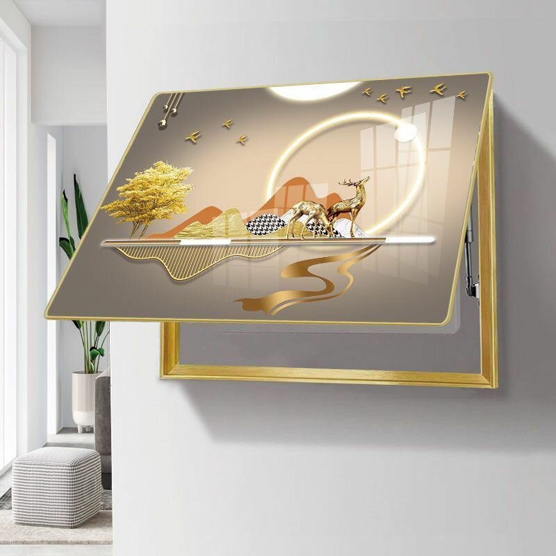 Крышки счетчиков электроэнергии внутренняя электрическая панель, скрытые картины, , Рама из алюминиевого сплава Гидравлический опорный стержень,60*50 см