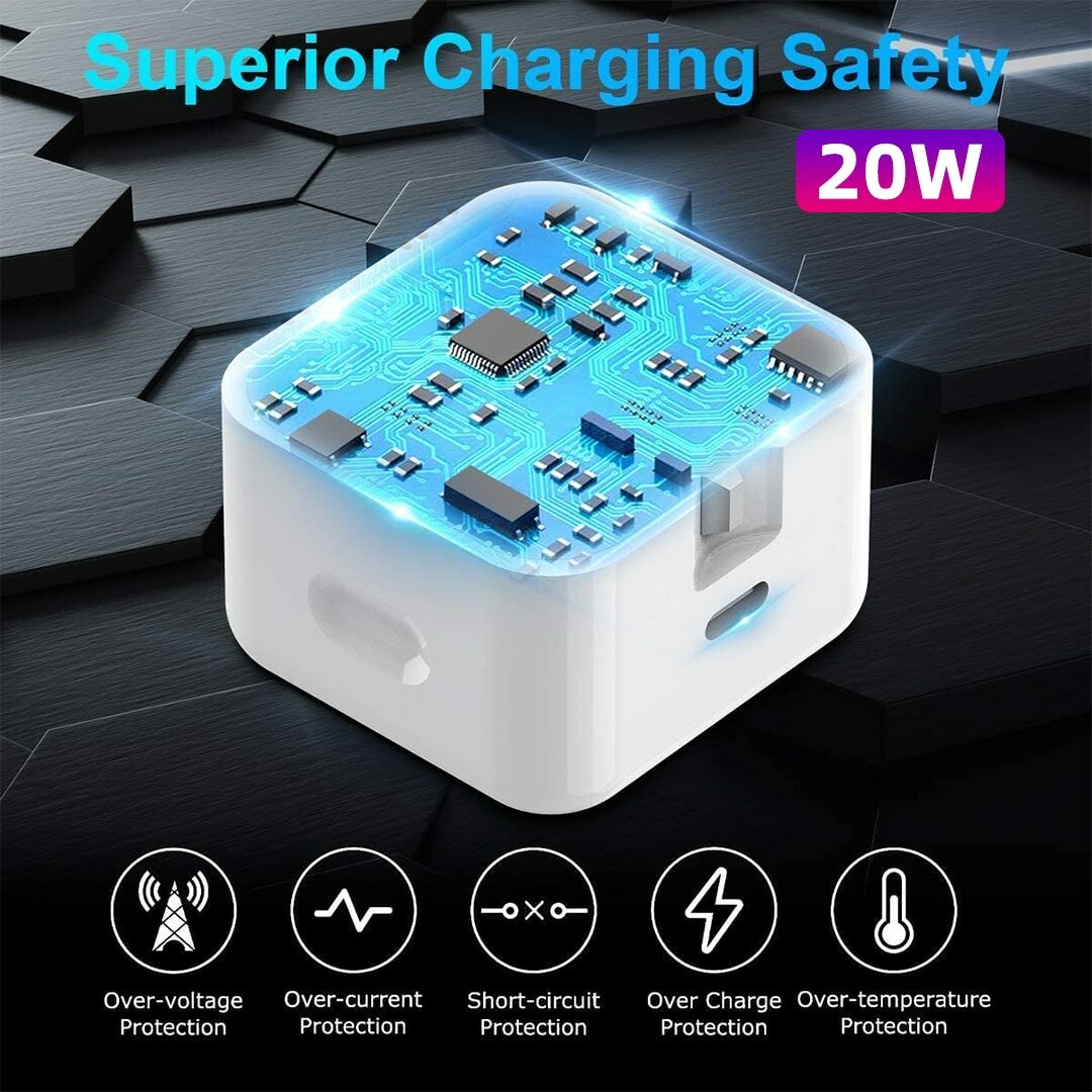 Для Apple 20 Вт USB-C адаптер питания зарядное устройство США ЕС Великобритания вилка быстрое зарядное устройство адаптер для iPhone 14 13 12 pro max PD зарядное устройство телефон зарядка