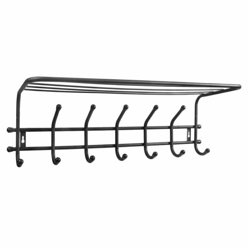 Вешалка настенная 7 крючков Комфорт с полкой черная Исток ВНК72 660Х220Х200ММ
