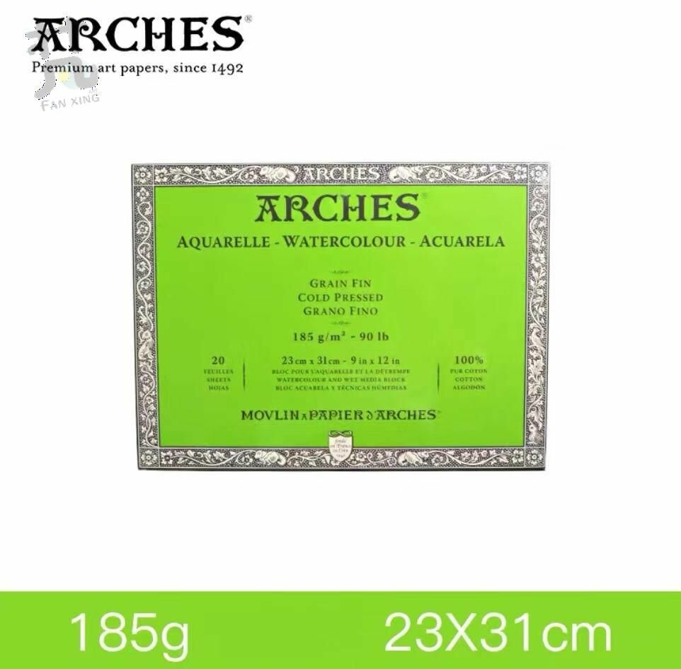 Блок для акварели Arches185г/м2 23*31 20л Torchon склейка