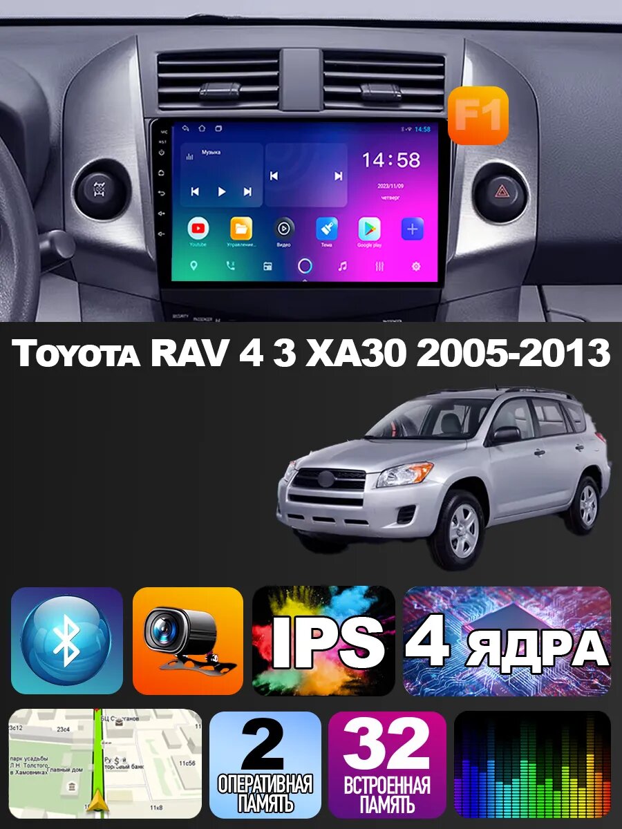 Магнитола TS7 Toyota RAV 4 3 XA30 2005-2013 2+32Gb, Bluetooth, FM/AM, GPS
