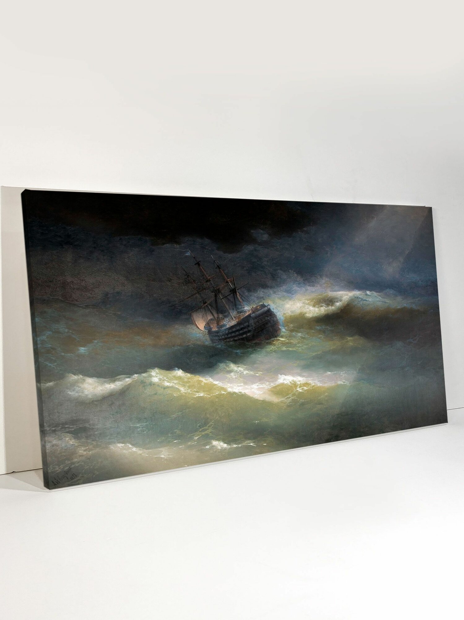 Картина Айвазовский Корабль Императрица Мария во время шторма на холсте 40х60см