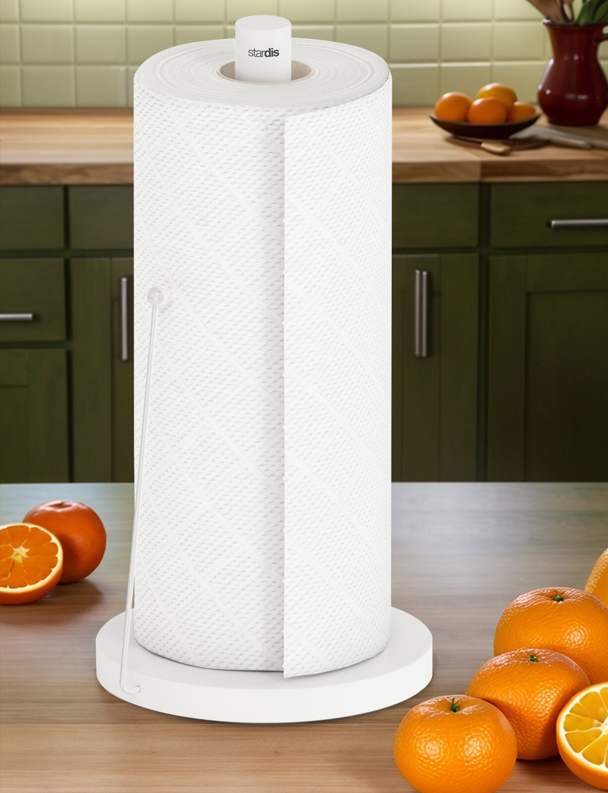 Настольный держатель для бумажных полотенец, белый, нержавеющая сталь