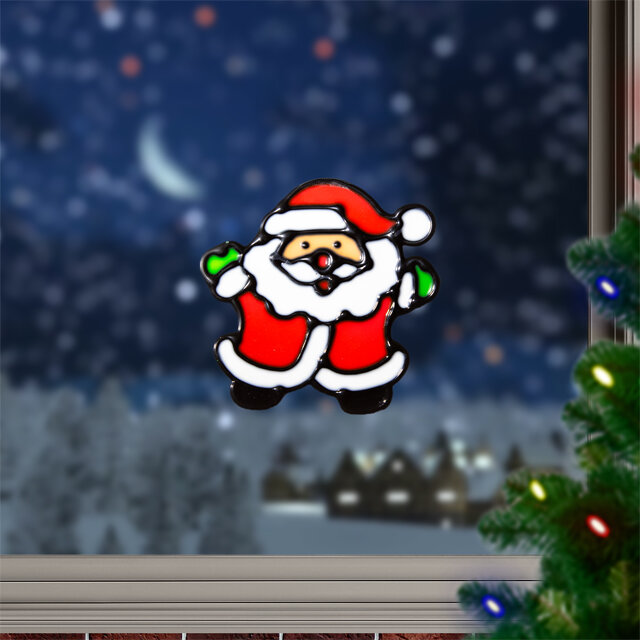 Наклейка на стекло Радушный Санта-Клаус 10 см, Edelman (Эдельман), 1043956-2