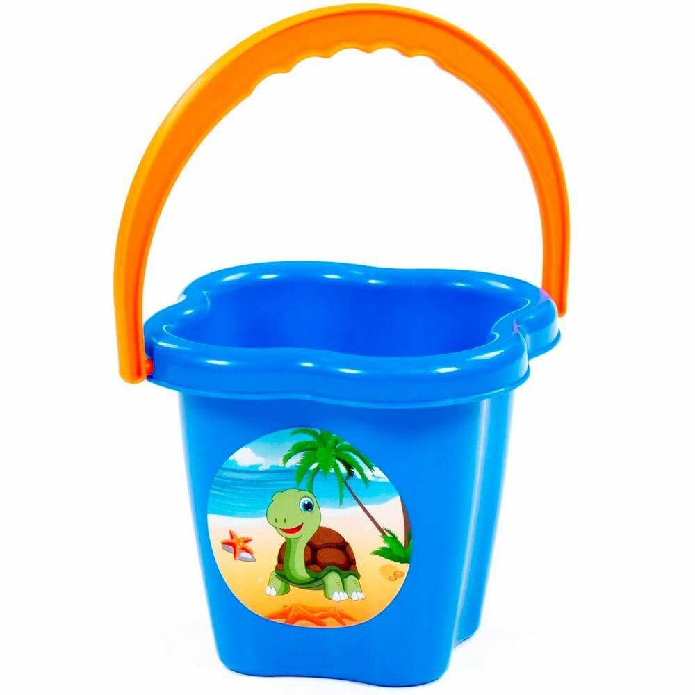 Детское ведерко "Цветок" для песочницы, пластиковое ведро с рисунком для игры в песке