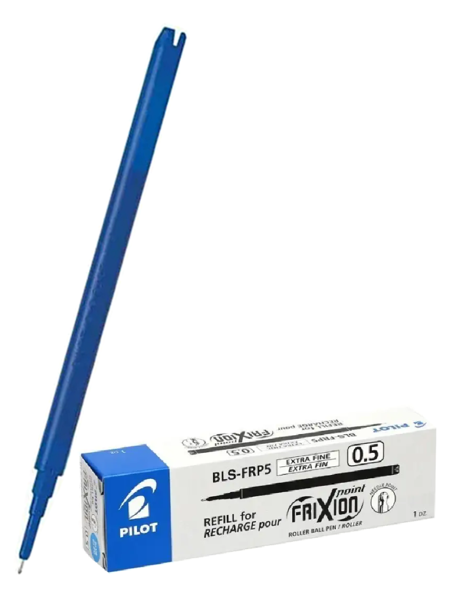 Стержень гелевый 12 шт PILOT BLS-FRP5 для FriXion Ball (пиши-стирай), 0,5, цвет чернил синий