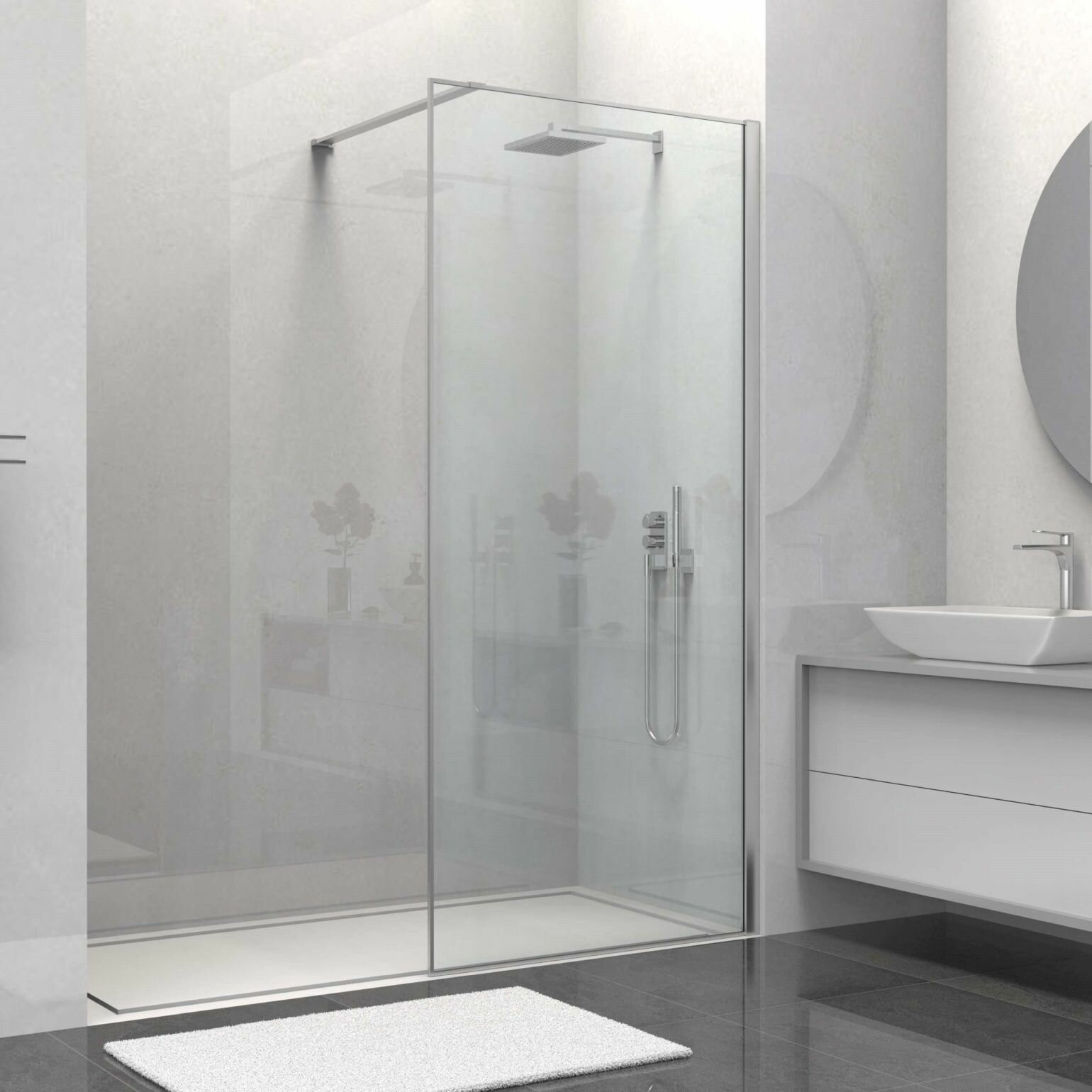 Душевая перегородка Vincea (Винчея) Walk-In, 800х2000 мм, хром, стекло прозрачное VSW-1HS800CL