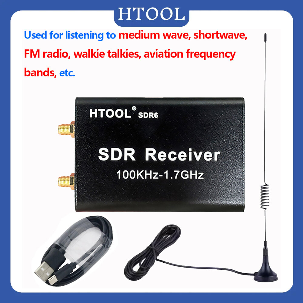 SDR6 RTL-SDR Ресивер Полнодиапазонный ресивер Программный приемник сигналов с антенной