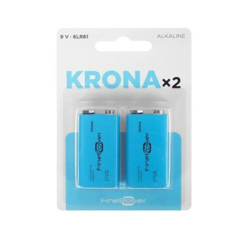 Батарейка FinePower крона / крона (6LR61/6F22/CR-9V) 2 шт