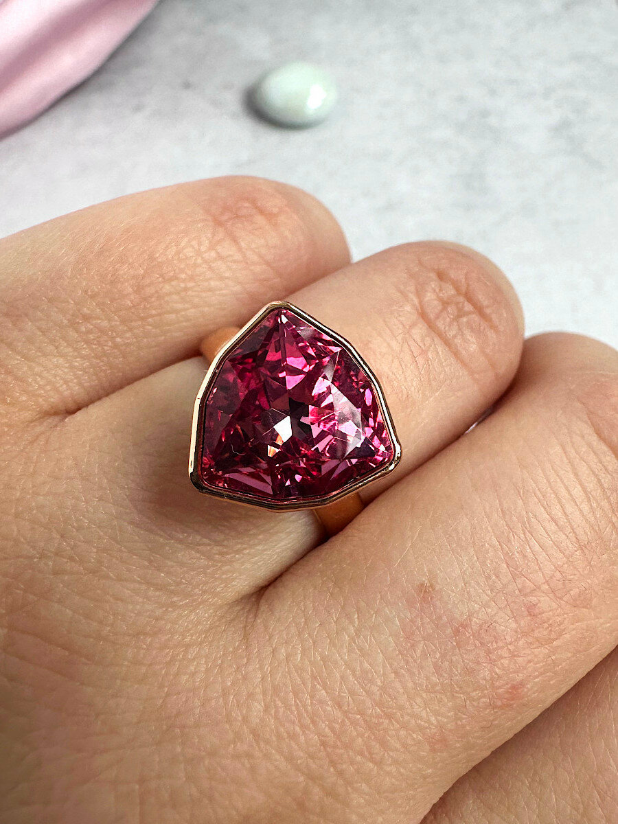 Кольцо, кристаллы Swarovski