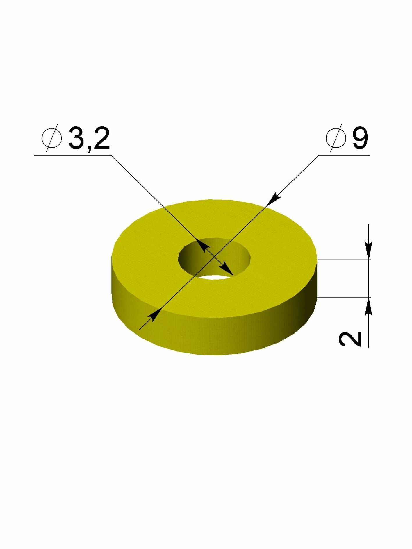 Шайба стеклотекстолитовая изолирующая увеличенная М3 2мм (3,2х9х2) 20 шт