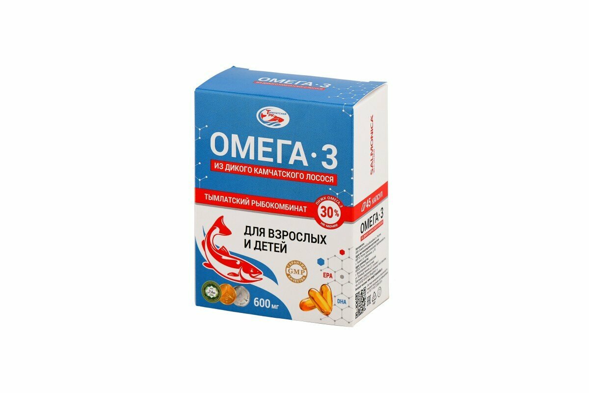 SALMONIСA ОМЕГА-3 из дикого камчатского лосося для взрослых И детей N45 капс массой 600МГ