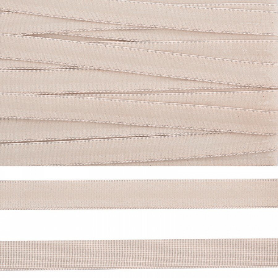 Резинка TBY бельевая с силиконом 10мм 61 серебристый пион S185 уп.50м