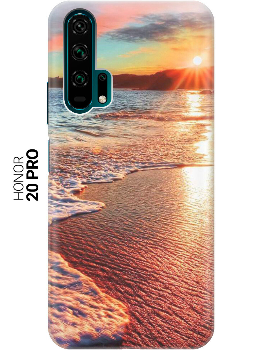 Силиконовый чехол на Honor 20 Pro, Хонор 20 Про с принтом "Залитый светом пляж"