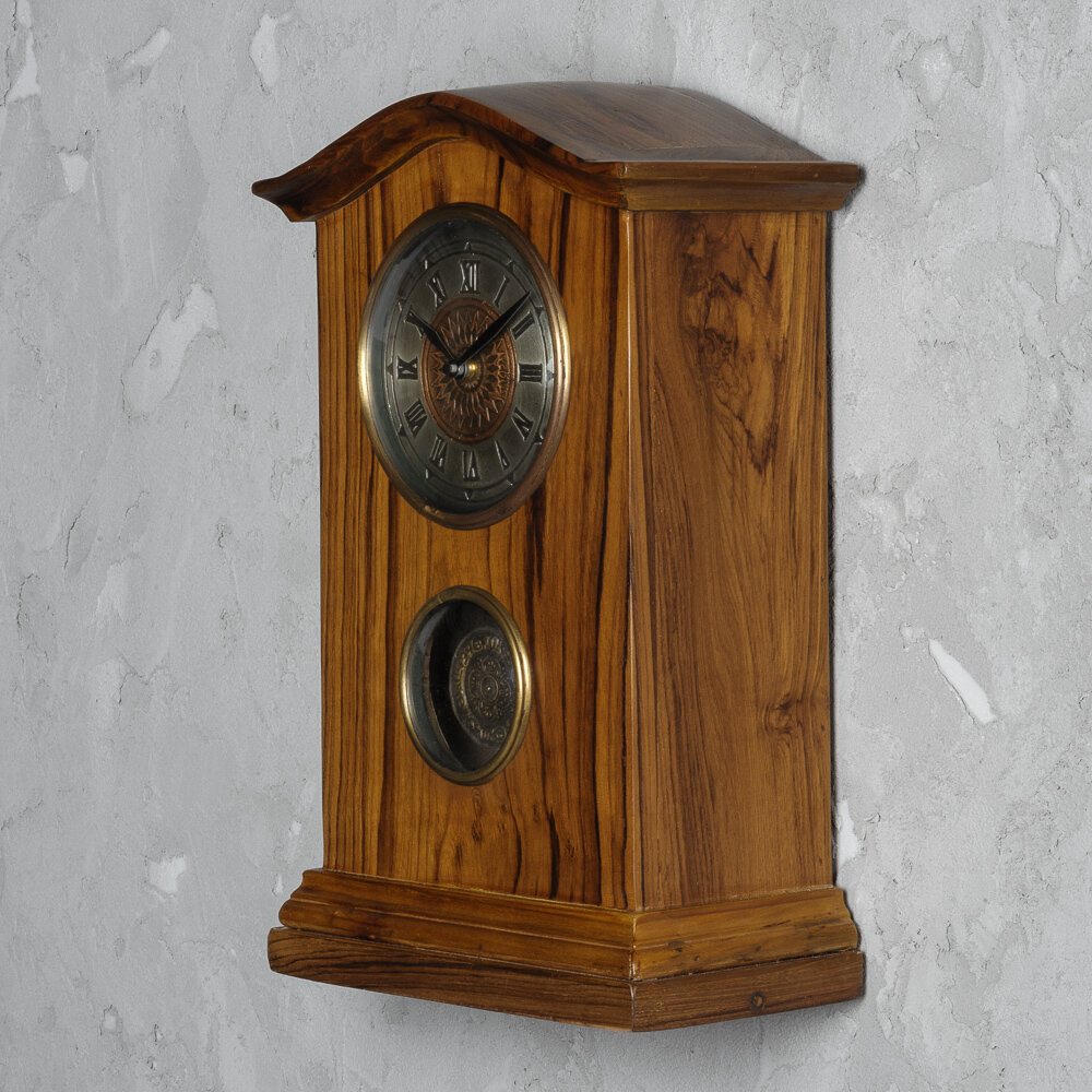 Часы настенные деревянные с маятником большие интерьерные Decor of today (23х13х39) габариты, Лофт — фото 1