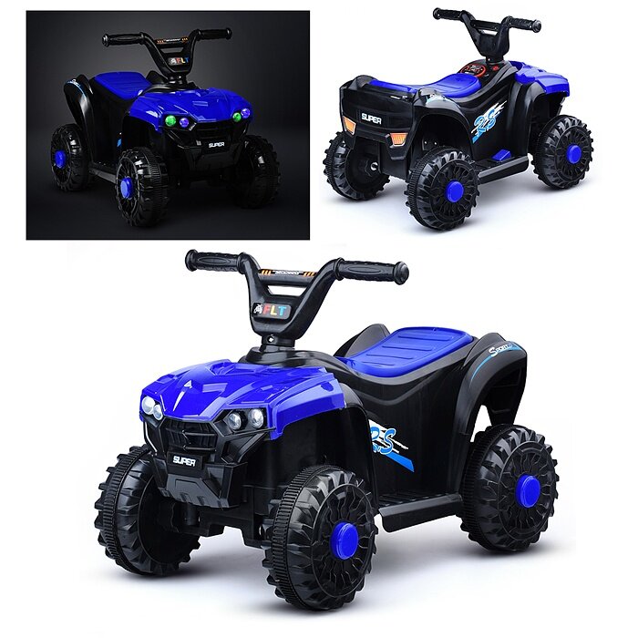 Квадроцикл детский Oubaoloon "Супер квадро" на аккумуляторе, синий, свет, звук (U014104Y)