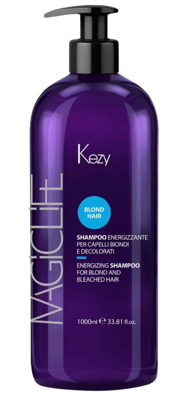 Шампунь укрепляющий для светлых и обесцвеченных волос профессиональный Energizing shampoo MAGIC LIFE BLOND 1000 мл KEZY