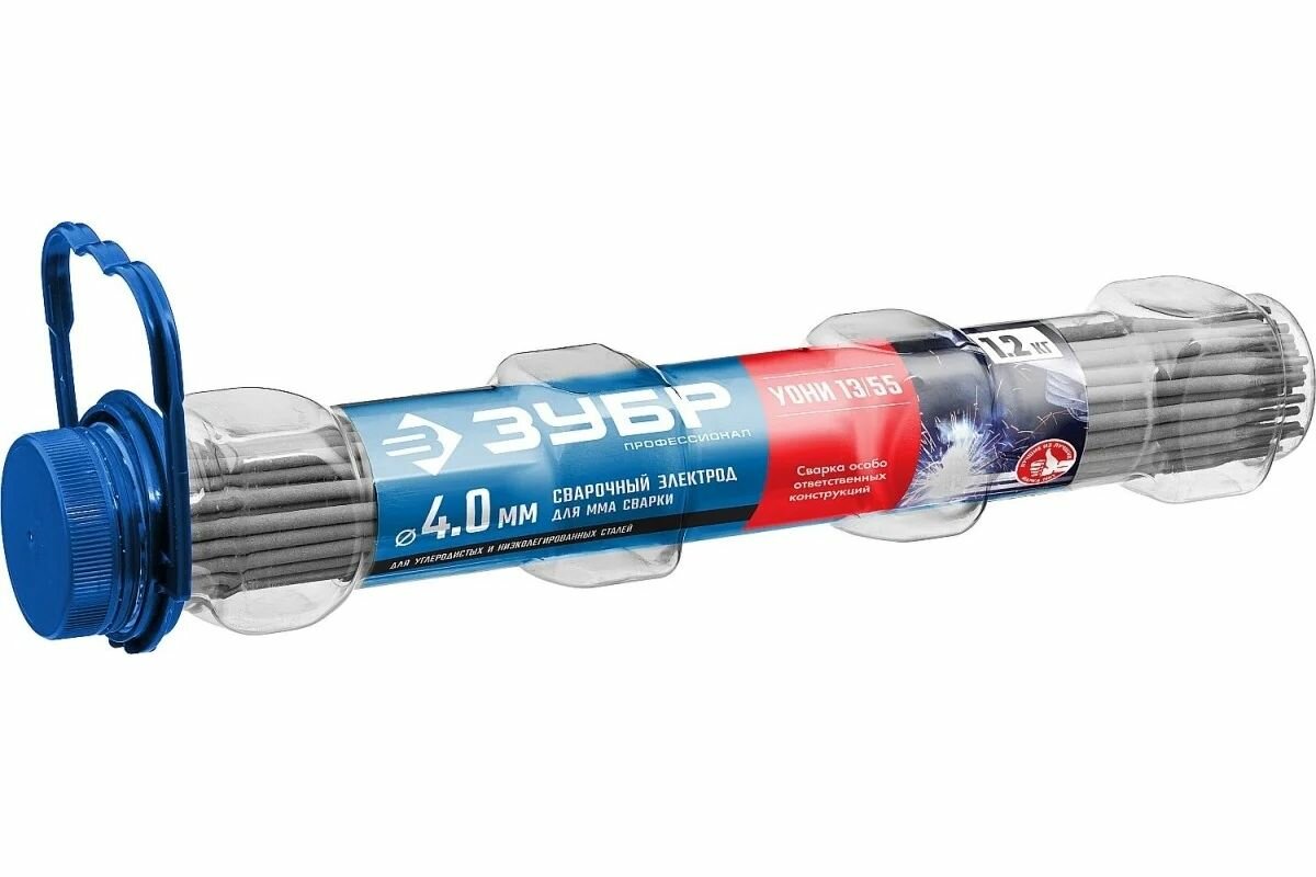 Электроды УОНИ 13/55 4*350мм 1,2кг (туба) ЗУБР 40021-4,0