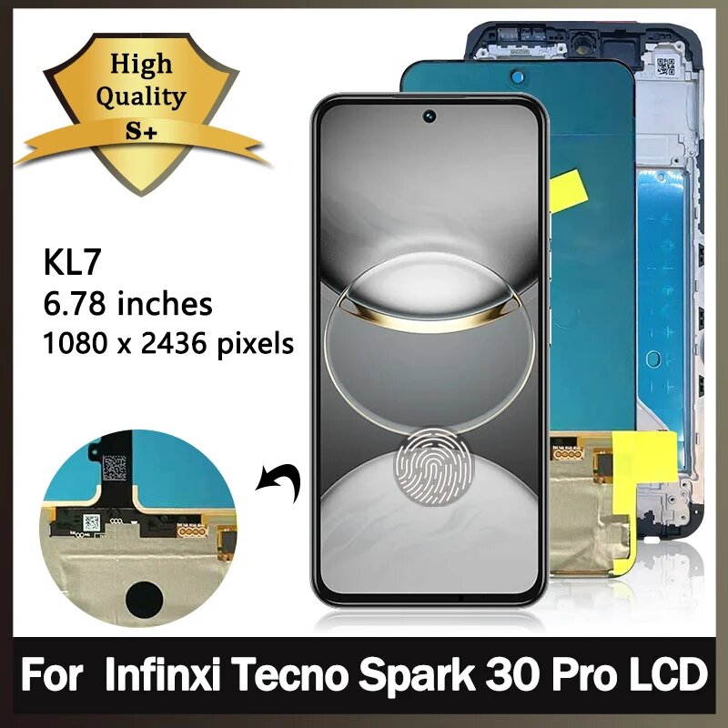 6,78 "TFT/Ori Spark 30 Pro экран дисплея для Tecno Spark 30 Pro KL7 ЖК-дисплей сенсорный экран планшета в сборе замена TFT NO Frame