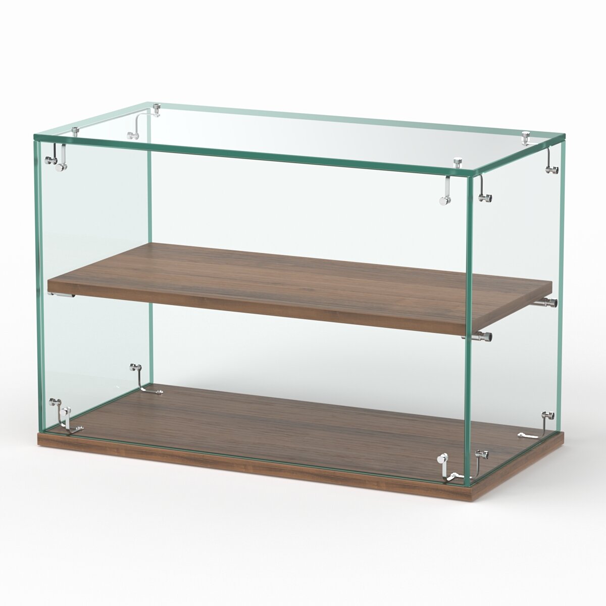 Витрина "сладость" №14А-О-П для выпечки настольная с прямыми полками без дверок пдсп, Орех