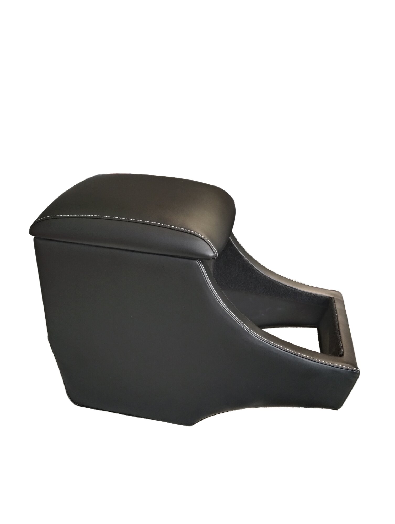 Подлокотник Нива Легенд/Niva Legend (2021-2025) премиум исполнение, Эко-кожа черная/серая строчка