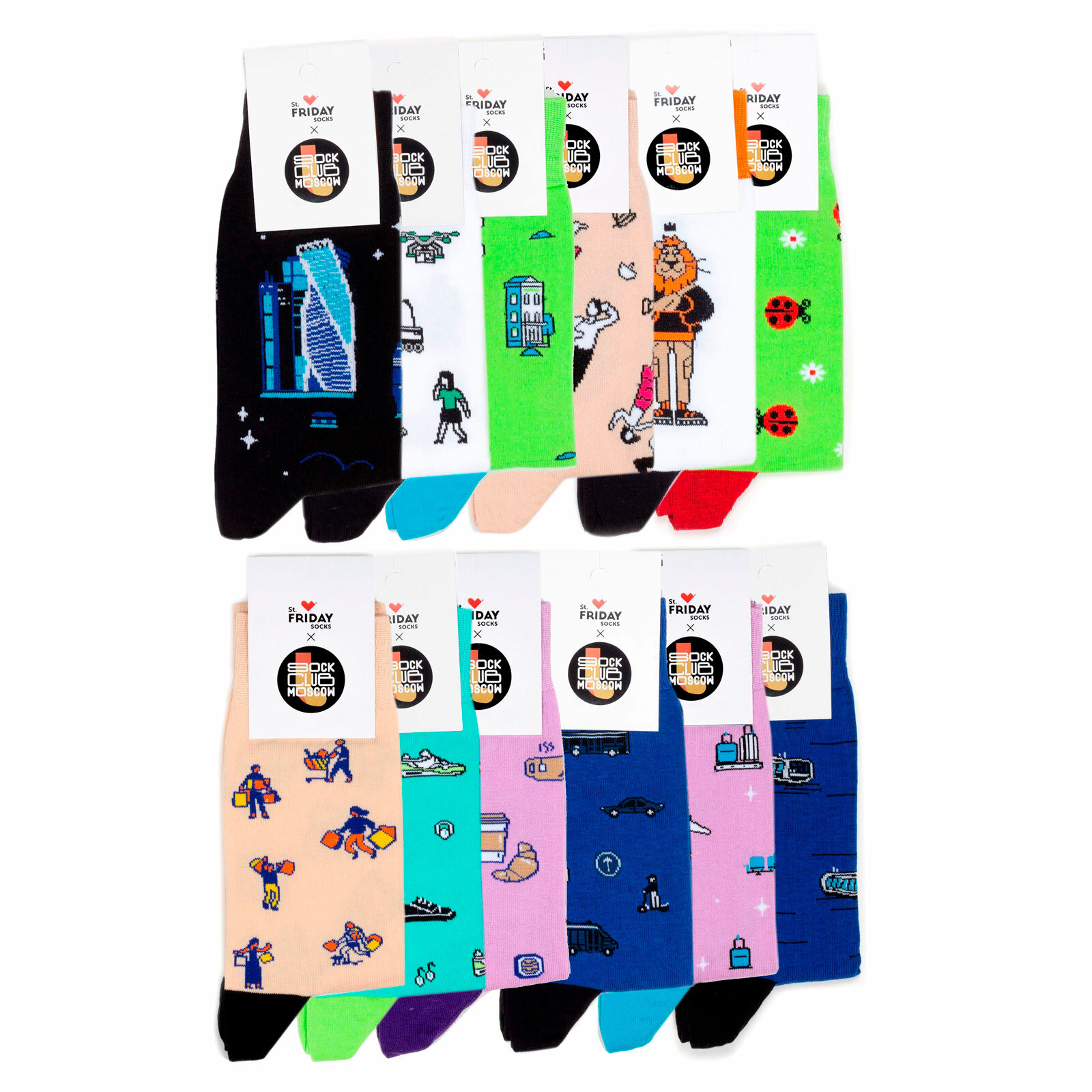 Носки Комплект носков St.Friday Socks x Sock Club Moscow, комплект