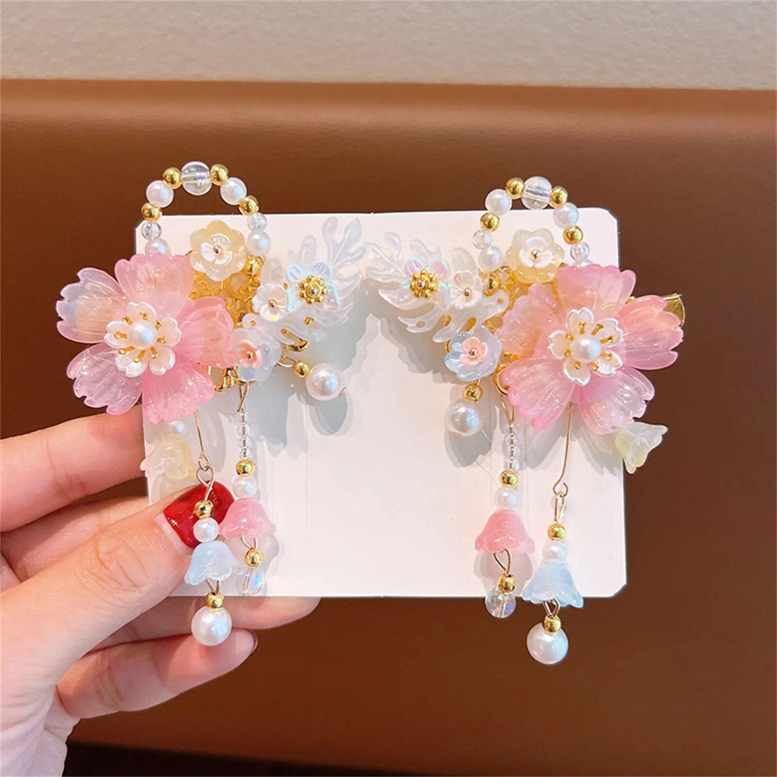 Китайские заколки для волос для женщин, заколка для волос с цветком и жемчугом, винтажный декор ханьфу, заколки в стиле ретро, свадебный головной убор, украшения для волос, головной убор