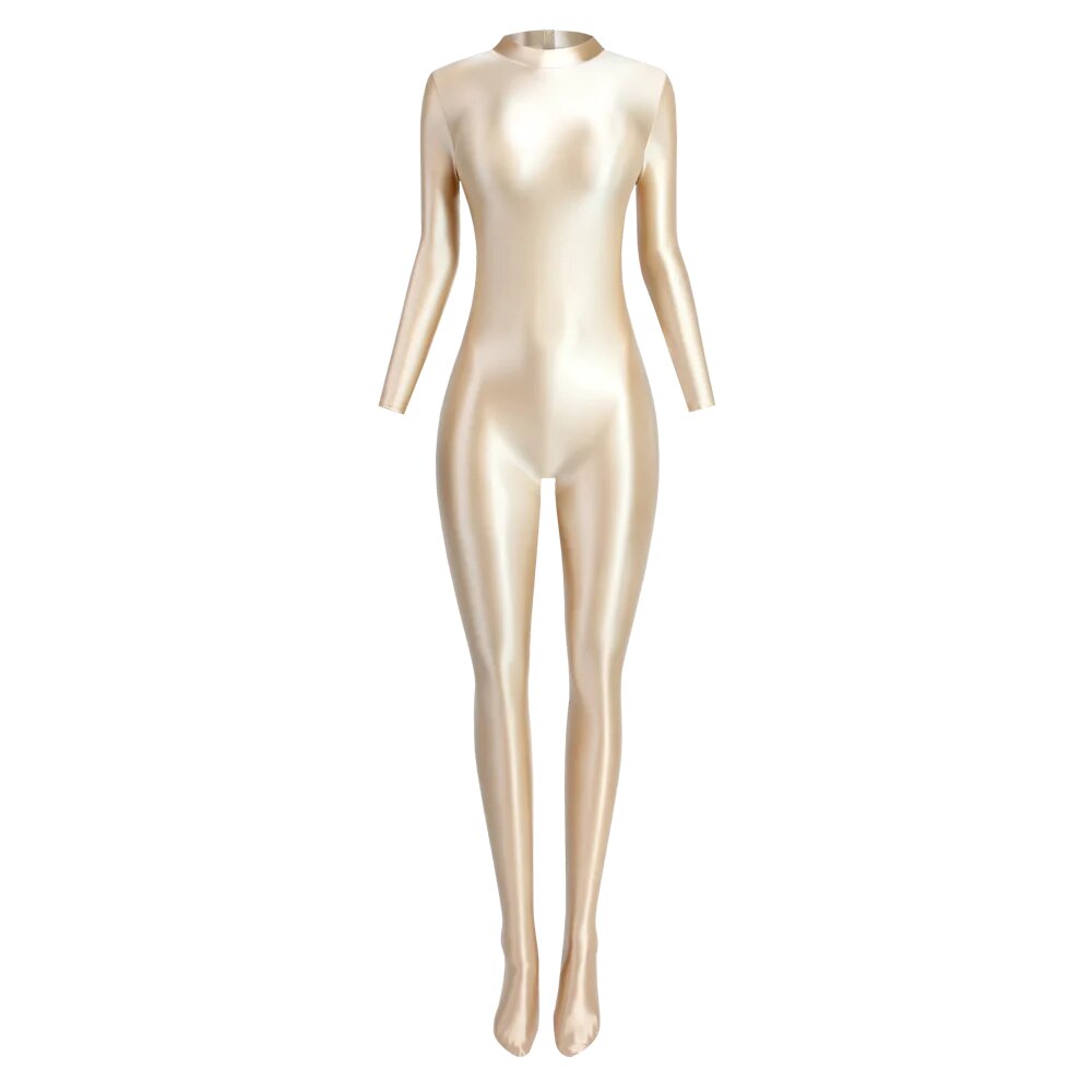 Бежевый комбинезон из лайкры MJINM, XXXL, Apricot