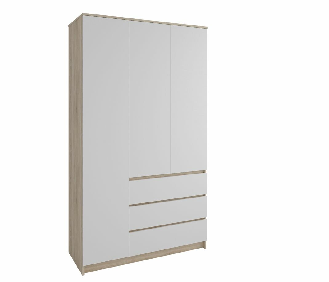 Шкаф распашной 3 створки МШ 1200.1 модульная система Мори Сонома-Белый 210х120,4х50,4 см