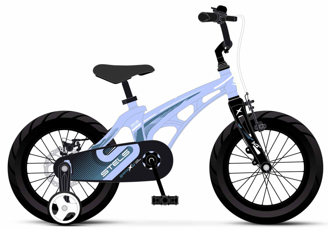 Детский велосипед Stels Galaxy KMD 14" Z010 (2024) 14 Голубой (90-110 см)