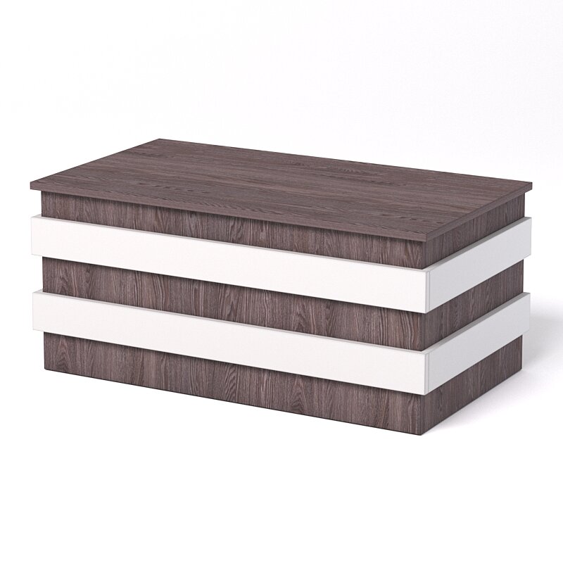 Тумба №1 для витрин "сладость" шириной 900мм, Ясень Анкор и Белый U31105-1