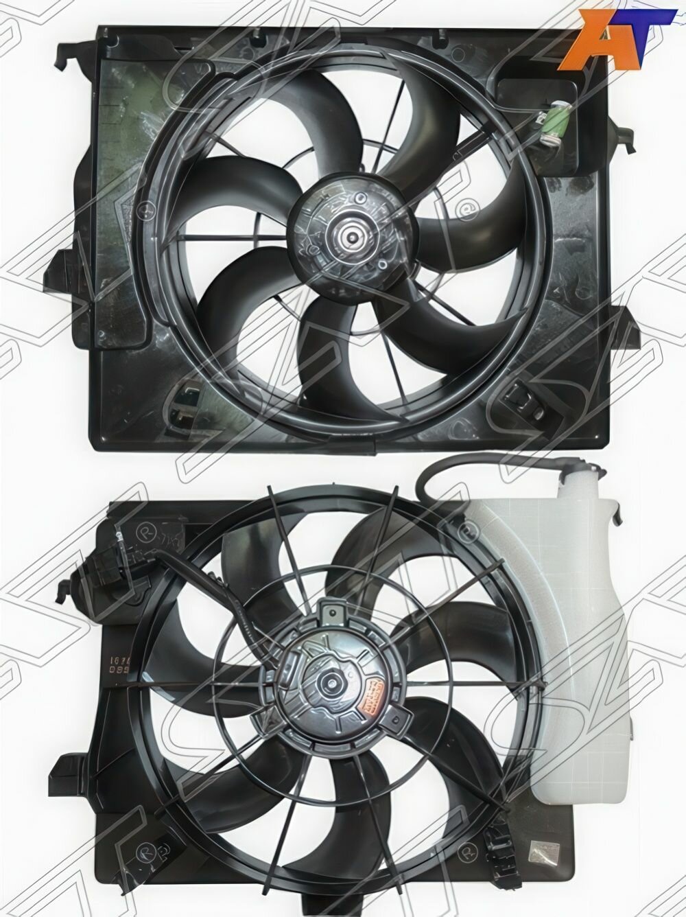 Диффузор радиатора в сборе с вентилятором для Хендай Солярис 1 рестайлинг 2014-2017, Hyundai Solaris SAT ST-HNS1-201-0