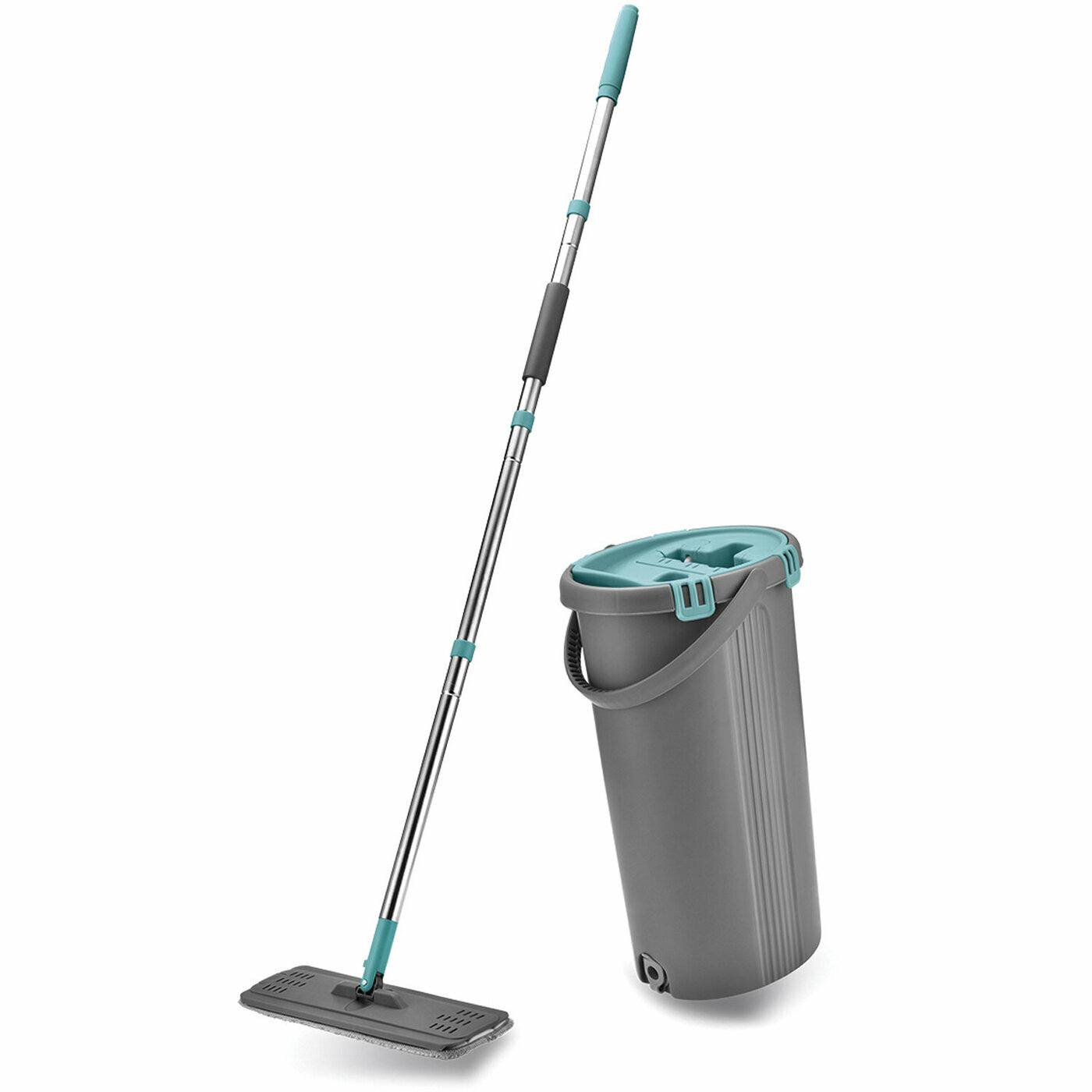 Набор для уборки MILEY швабра, МОП, двухкамерное ведро с отжимом LIGHT MOP, сменная насадка